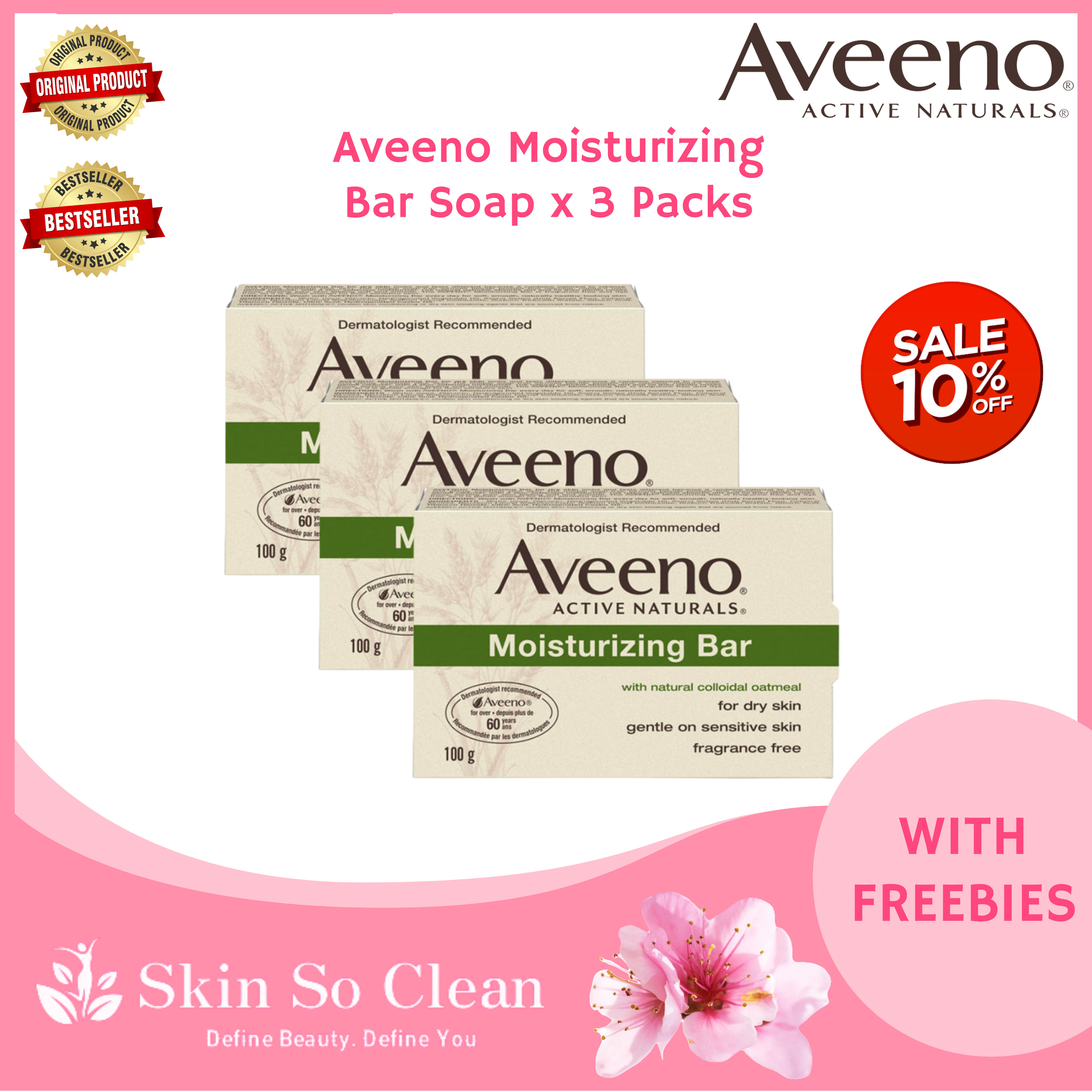 SKIN SO CLEAN Aveeno Soap Moisturizing Bar Soap 100g | Lazada PH