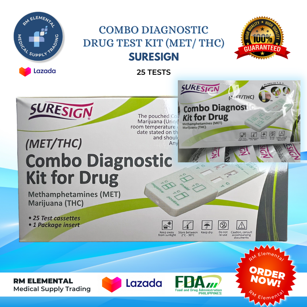 [ BOX ] - COMBO DIAGNOSTIC DRUG TEST KIT (MET/ THC) SURESIGN 25 Tests ...