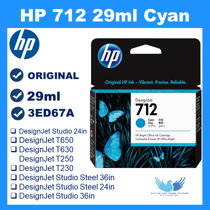HP 712 29ml Cyan Original Plotter Ink Cartridge 3ED67A | Lazada PH