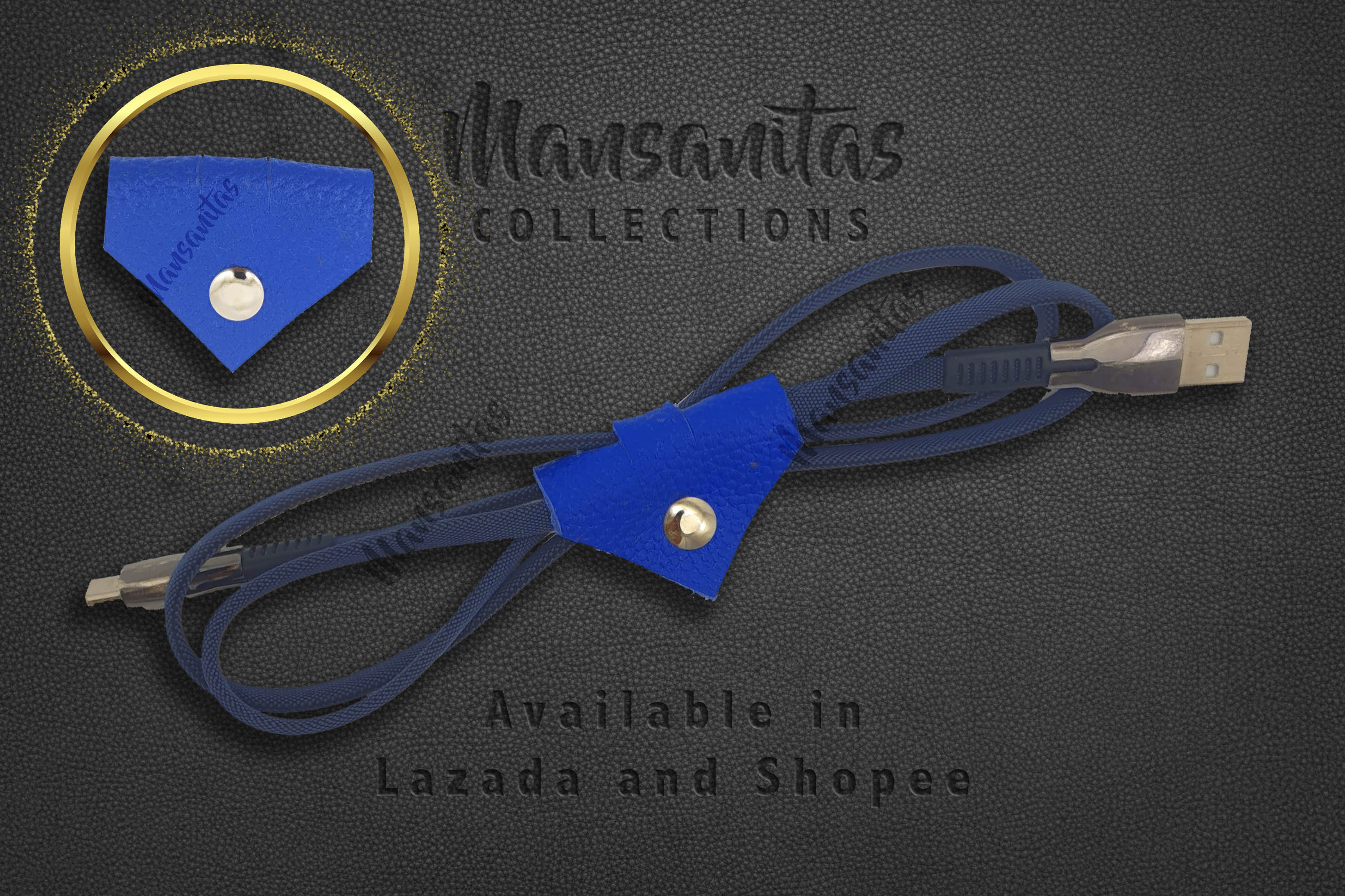 Mansanitas Mansanas Leather Cord Organizer or Cable Organizer Real Cow ...