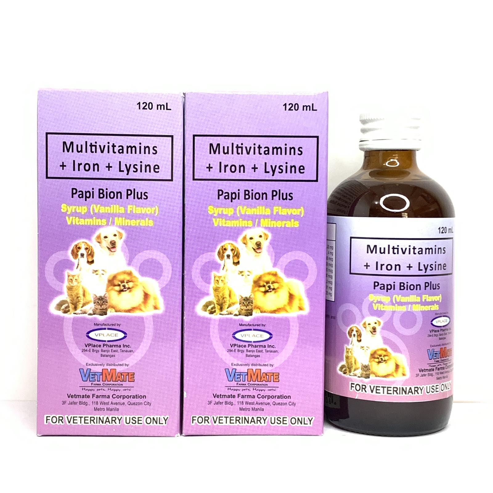 [SOUTH VET] Papi Bion Plus B-Complex 120ml Syrup (Vanilla Flavor ...