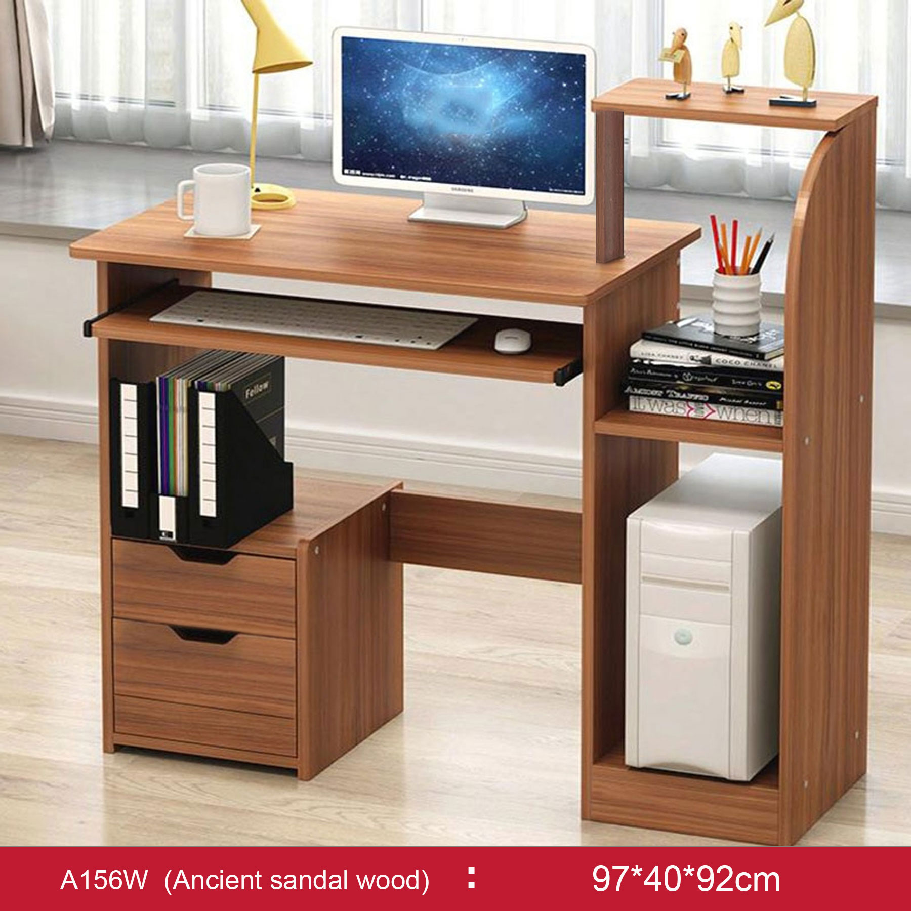 RIGHTCLICK Computer Desk Writing Study Table Office With Drawers Book ...