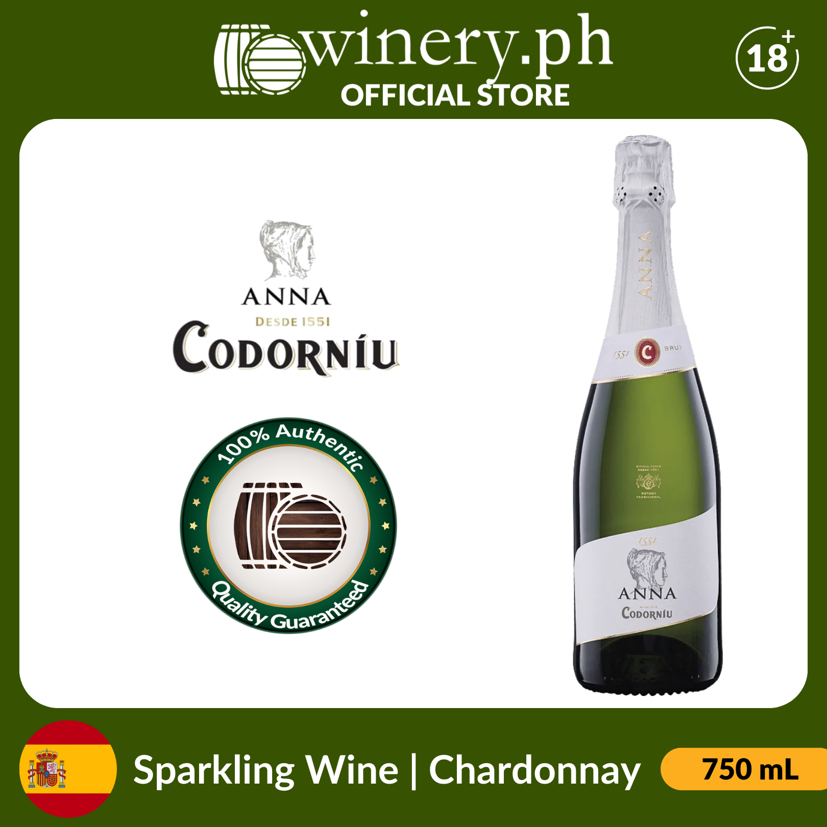 Anna de Codorniu Brut 1551 | Sparkling Wine | WINERY.PH | Lazada PH