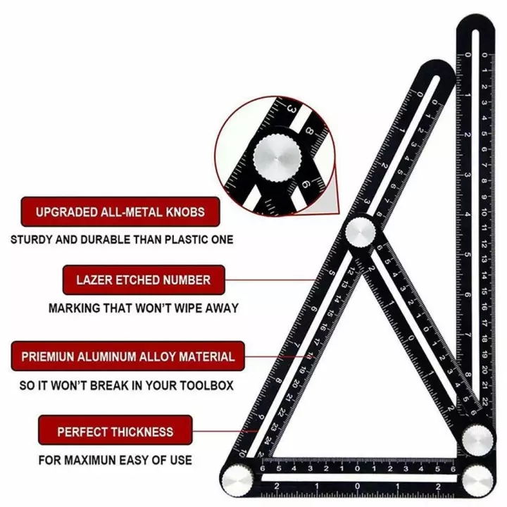 [24 hours delivery]aluminium alloy Six Folding Multi Ruler Measuring ...