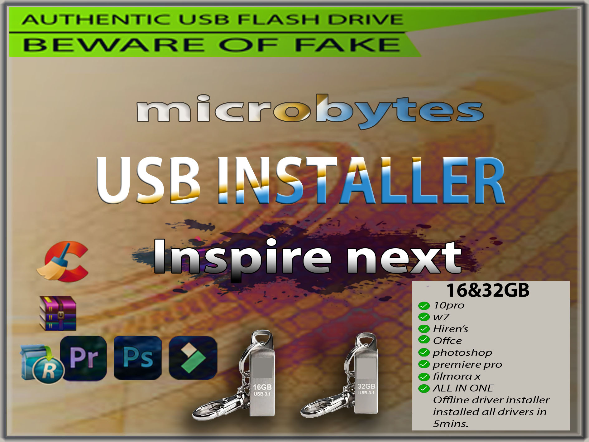 USB installer w10,w7,PS ,PR,offce,drvrpack | Lazada PH