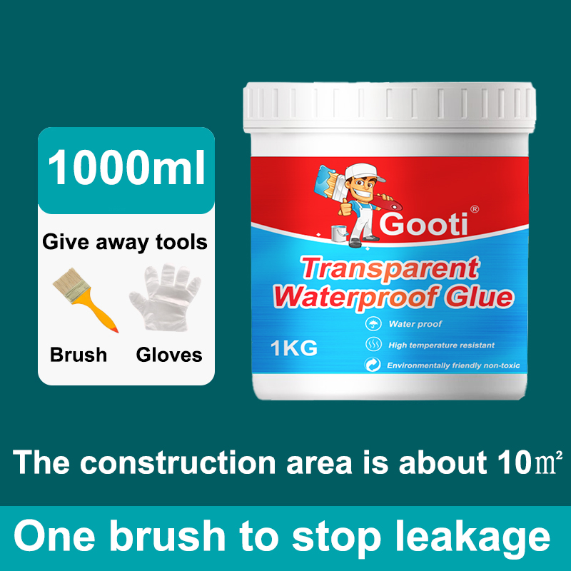 👍1000G with brush👍 Super Transparent Waterproof Sealant Glue repair ...