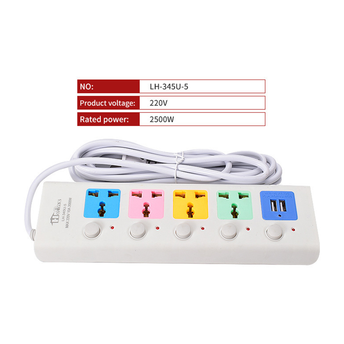 Outlet Socket Plug with Switch Plug Board USB Socket Connector Board Switch Multi-Function ...