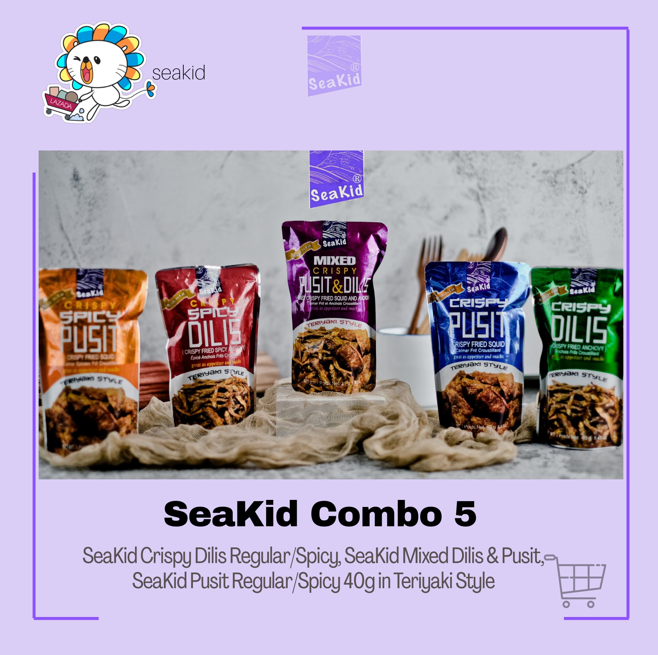 Seakid Crispy Dilis & Pusit (Combo 5) | Lazada PH