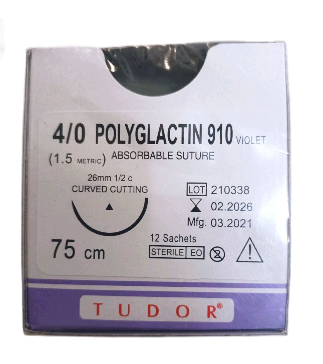 4/0 Polyglactin 910 Violet Curved Cutting (12Sachet/Box's) | Lazada PH