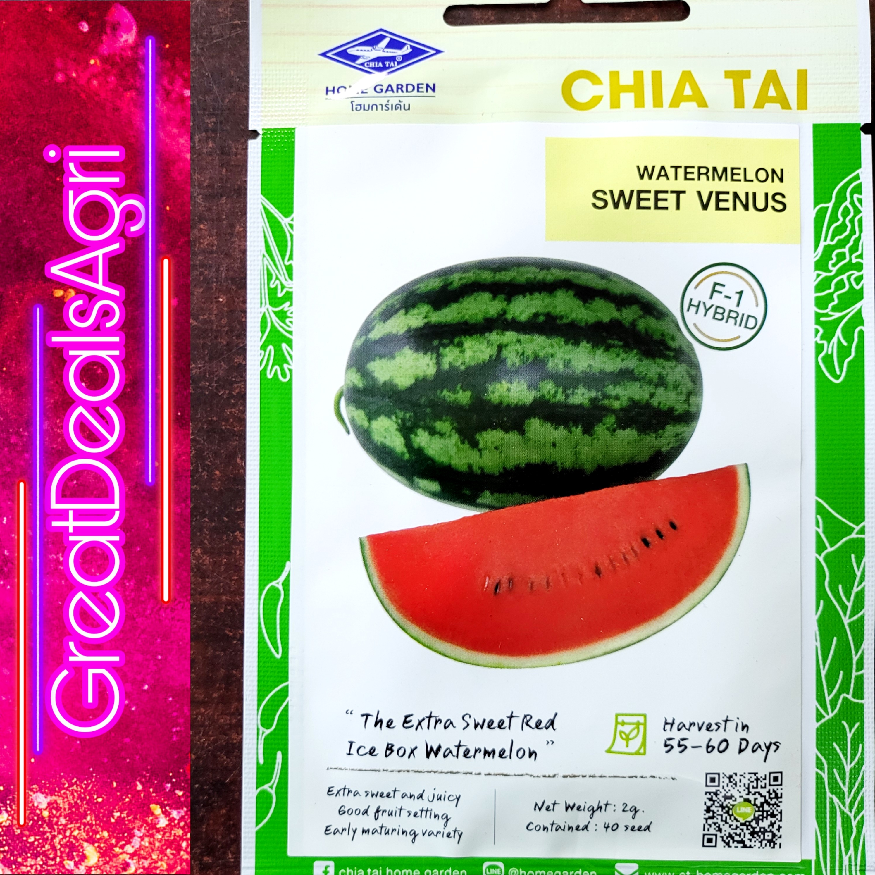 SWEET VENUS F1 HYBRID WATERMELON SEEDS (2 GRAMS) CHIA TAI | Lazada PH