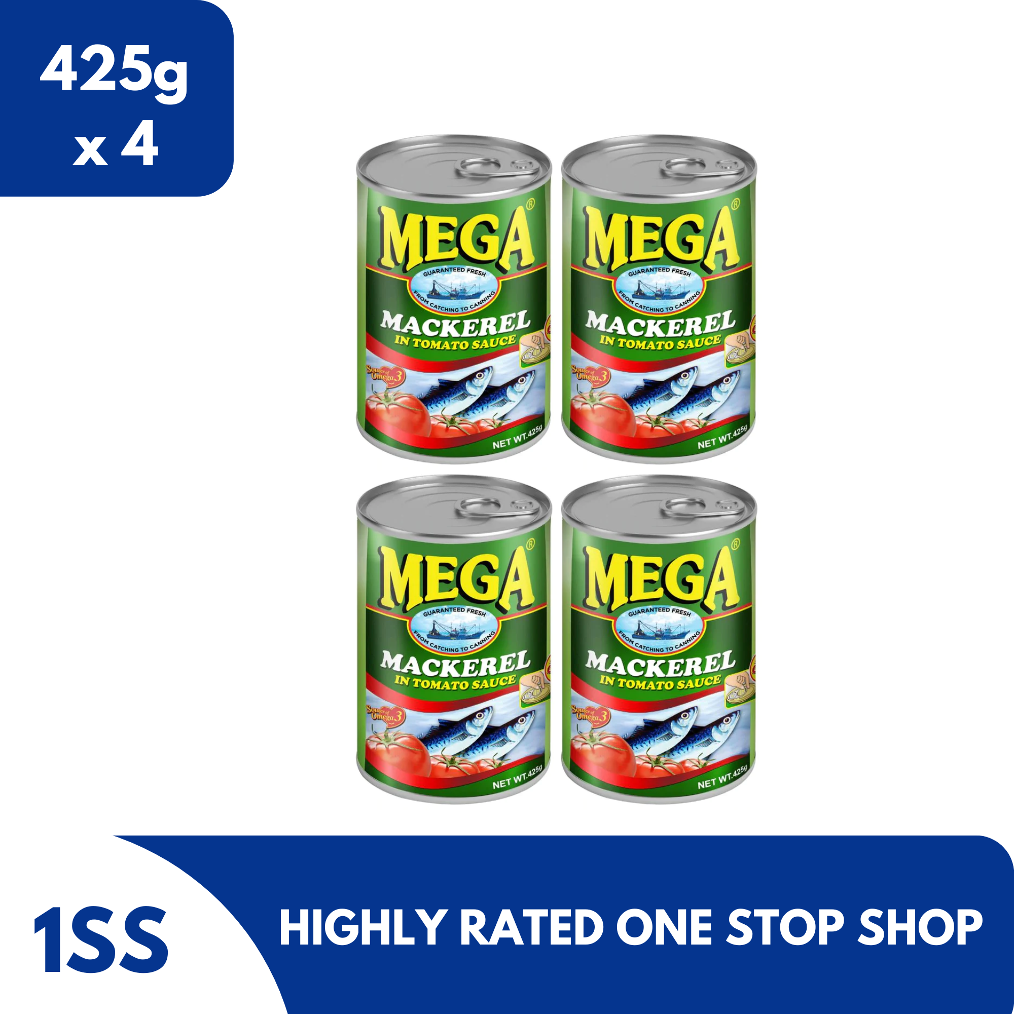 Mega Mackerel in Tomato Sauce, 425g set of 4 | Lazada PH