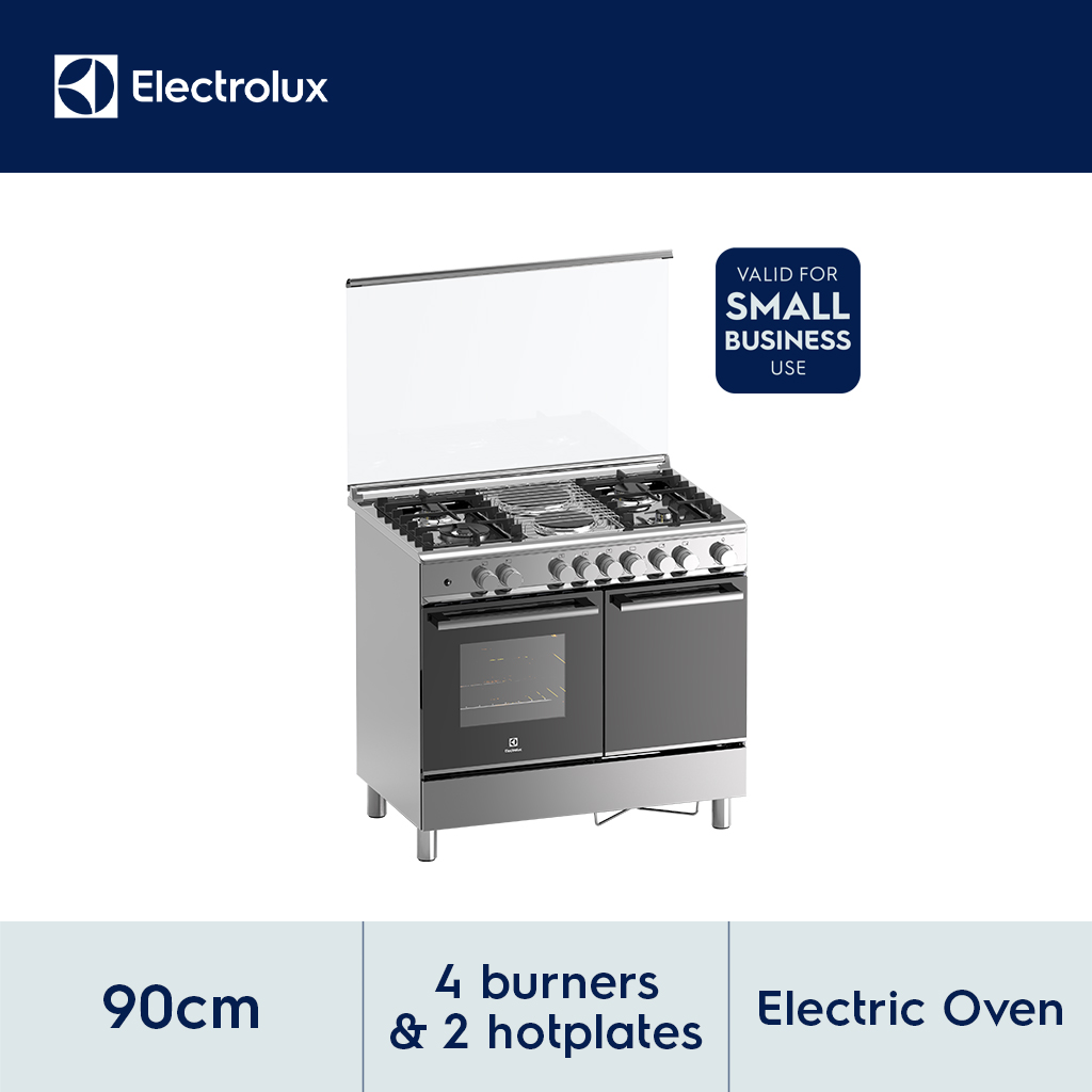 Electrolux EKM9425X 90cm Cooking Range with Mixed Hob and 62L Electric ...