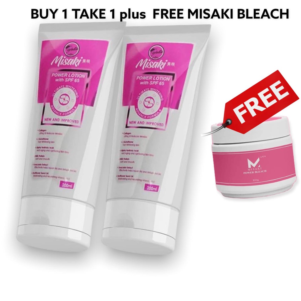 MIKI POWER LOTION With SPF 65 BUY 1 TAKE 1 with free Misaki Bleach ...