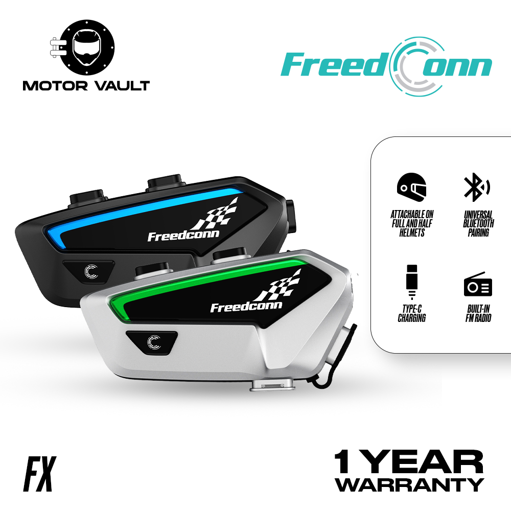 FreedConn FX Motorcycle Intercom I Bluetooth 5.0, Group Intercom, Music ...