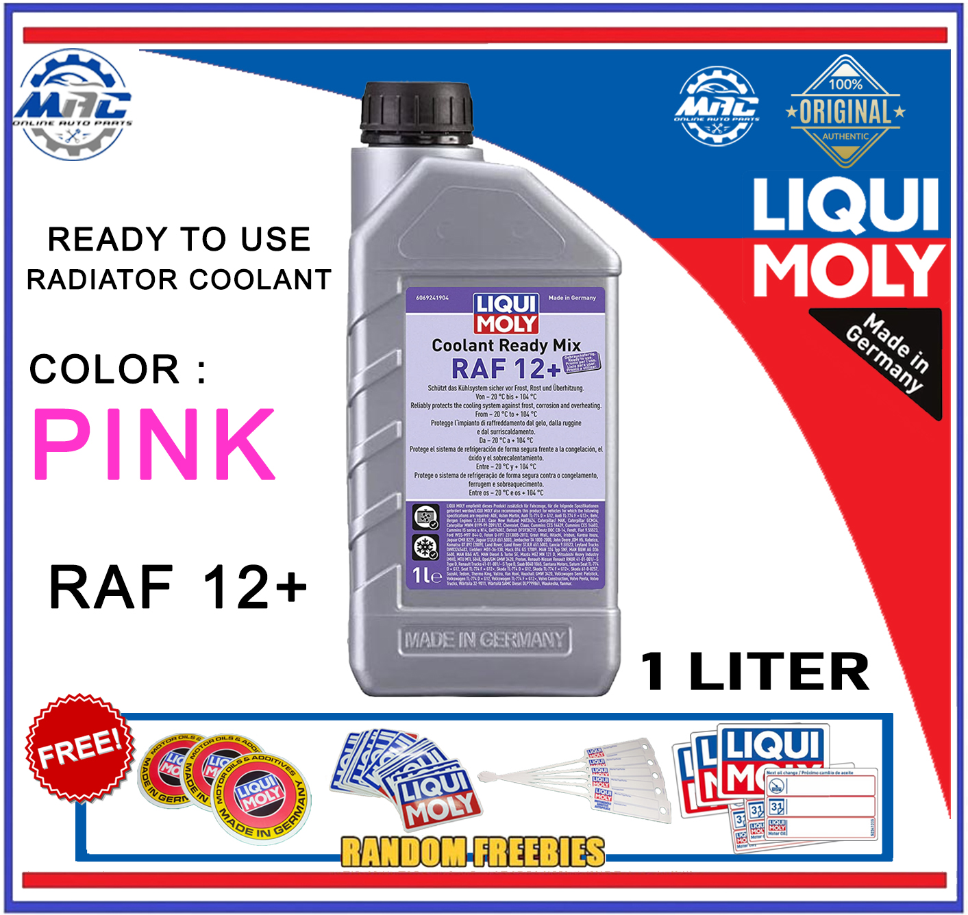 Liqui moly Coolant Pink Red Ready Mix RAF 12+ 1 Liter | Lazada PH