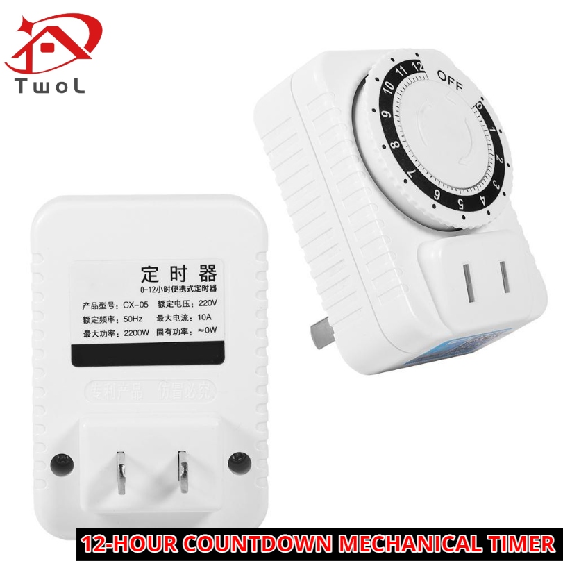 Twol 12-hour Timer Switch Automation Socket Electric Programmable Power | Lazada PH