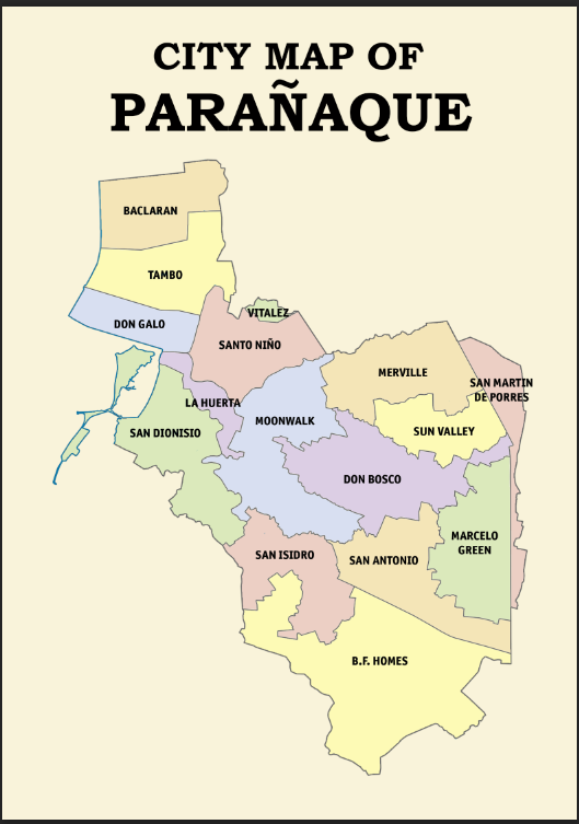 Paranaque City Map Waterproof A4 Laminated Chart | Lazada PH