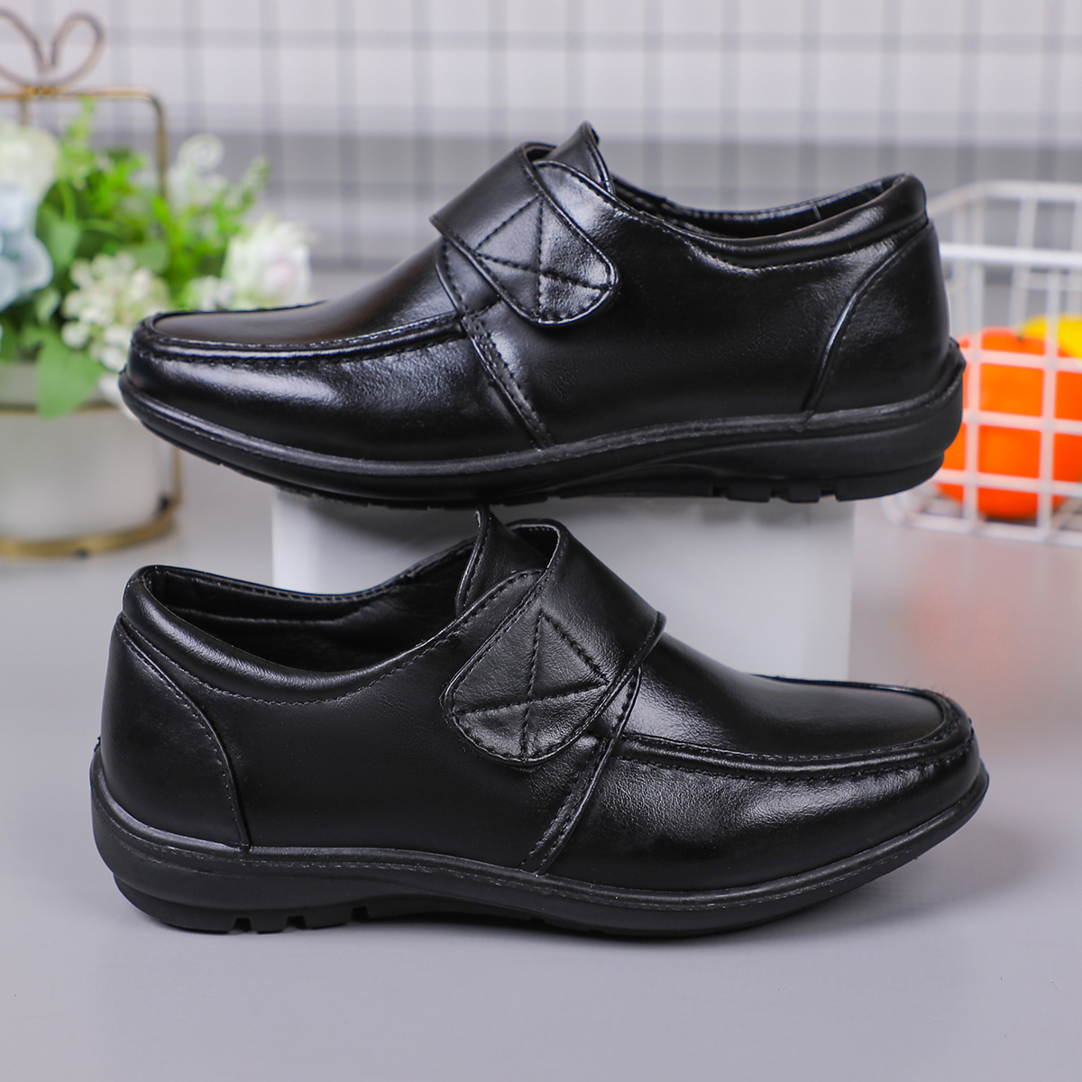kids black shoes boy formal shoes boy school shoes pu sole Super light ...