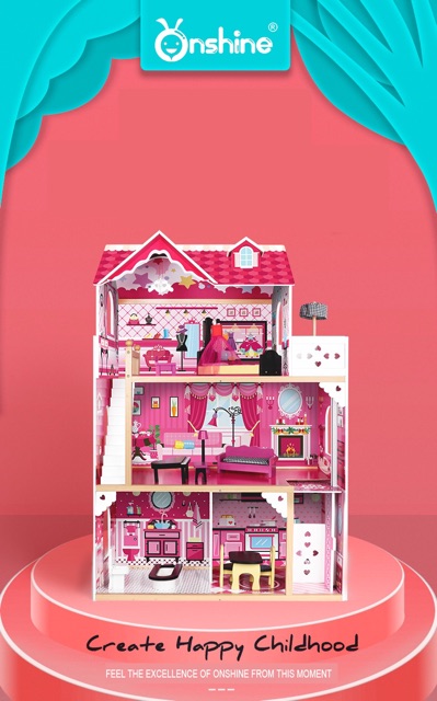 IGF468 Onshine Amelia Princess Dream house Big wooden Dollhouse life ...