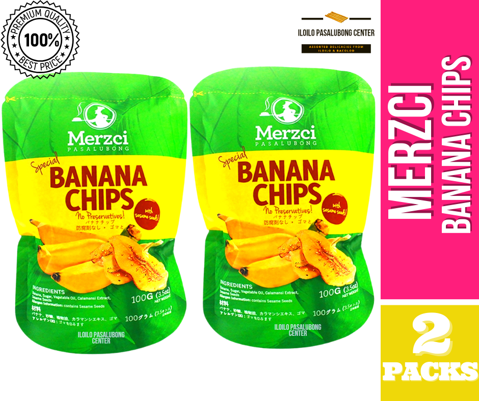 MERZCI PASALUBONG Special Banana Chips 100grams with Sesame Seeds (2 ...