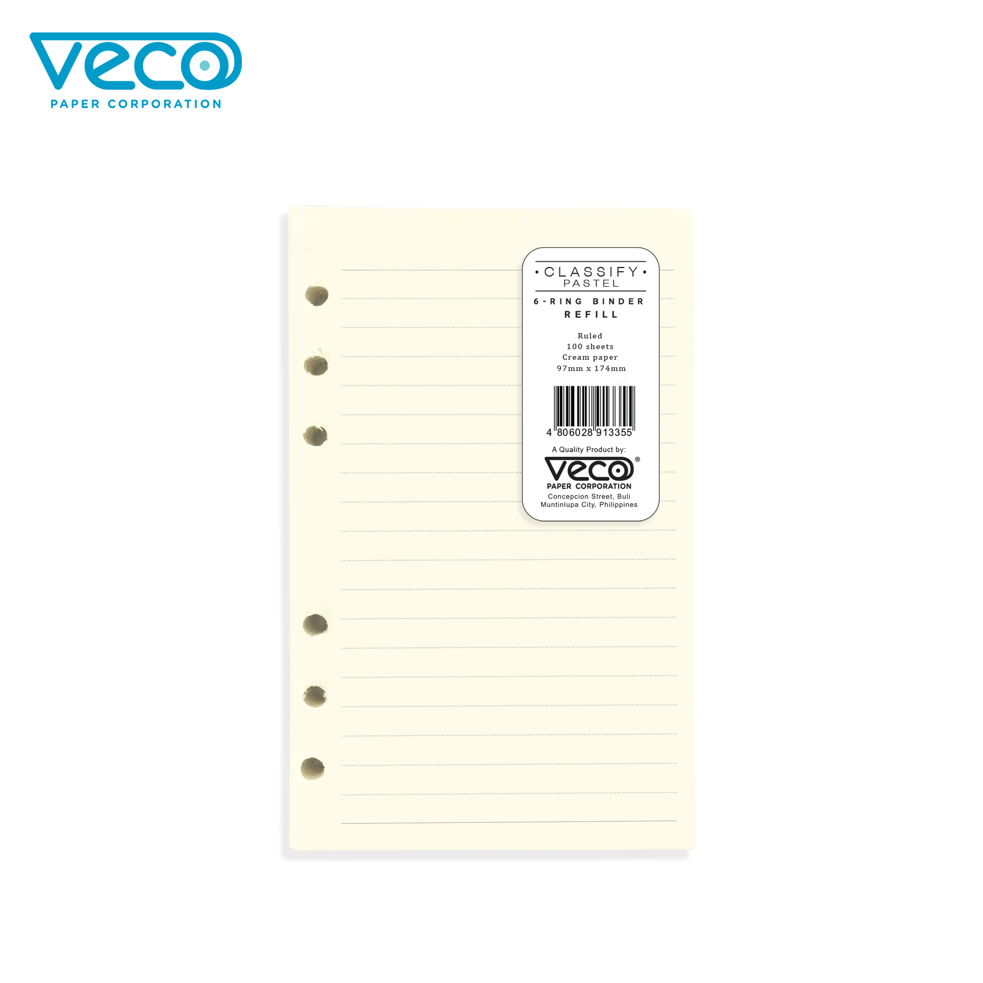 Veco Classify 6-ring Binder Refill Set 100leaves 4x7in (1pc) | Lazada PH
