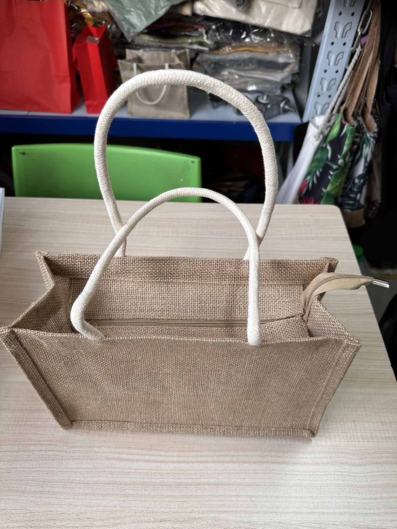 Abaca bag Diy hand-painted linen Jute sack muji handbag portable ...