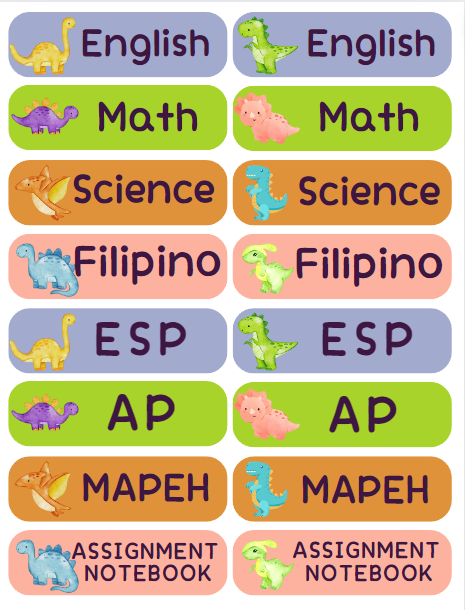 Personalized SUBJECT Sticker Label for Kids - Waterproof | Lazada PH