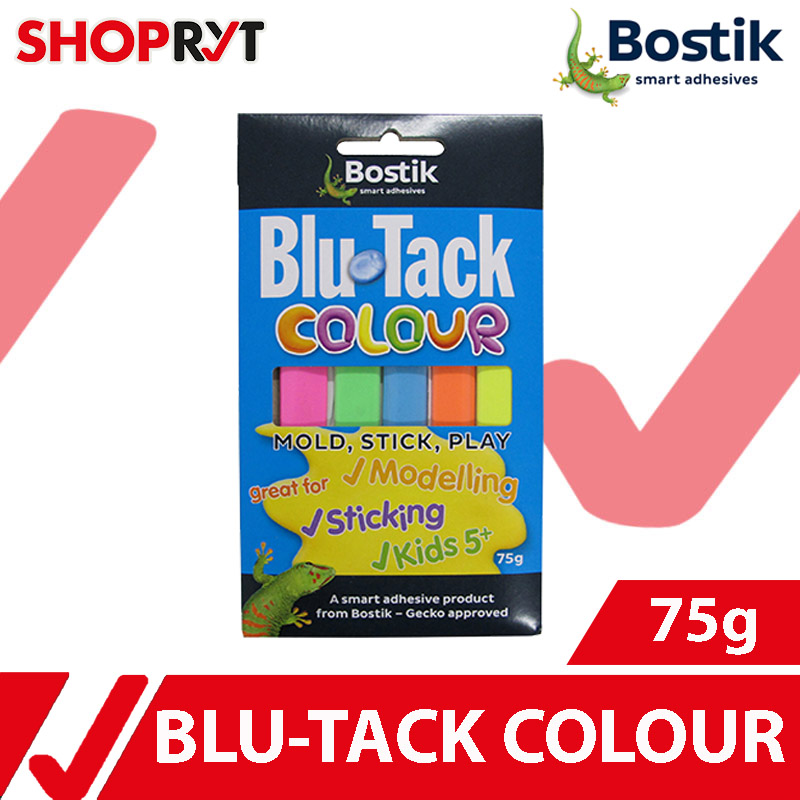 BOSTIK Blu Tack Colour Reusable Multi-purpose Adhesive 75g Ideal and ...