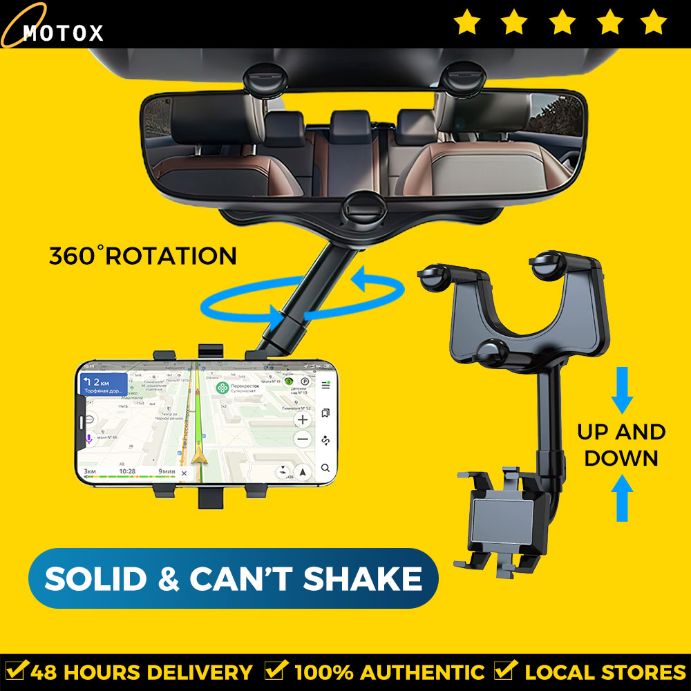 Rotatable and Retractable Car Phone Holder Rearview Mirror Driving ...