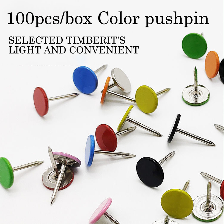 100Pcs/Box Color Thumbtacks Flat Head Positioning Pushpin Saves Effort ...