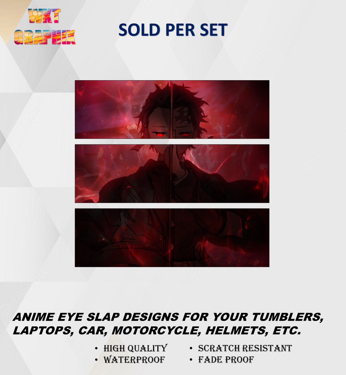 DEMON SLAYER ANIME EYE SLAP STICKERS (MATTE / GLOSSY LAMINATE) | Lazada PH