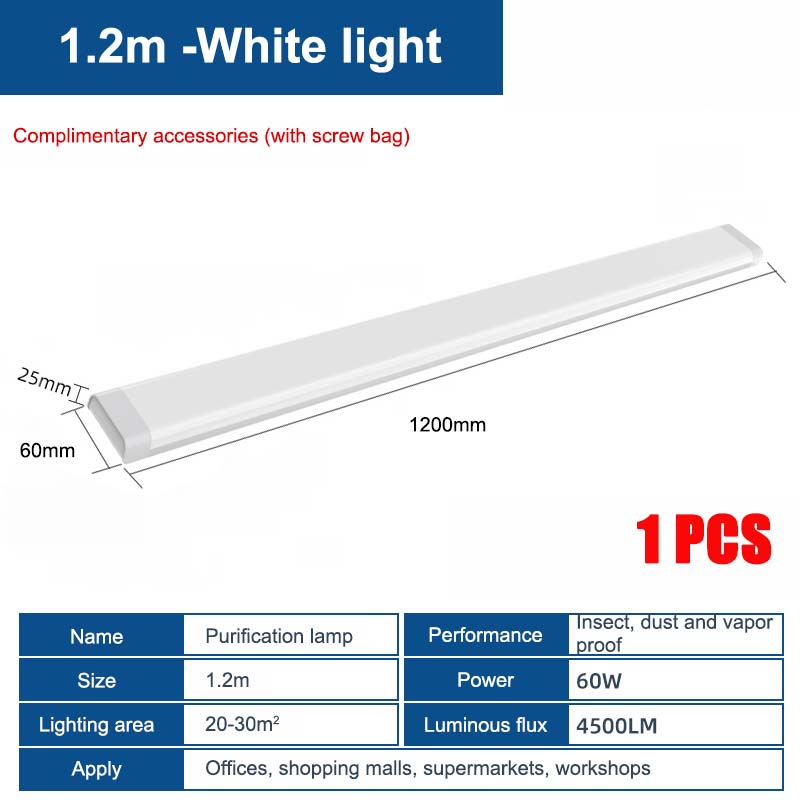 FLKL LED Tube Light Ultra-bright Three Anti-purification Light Tube ...