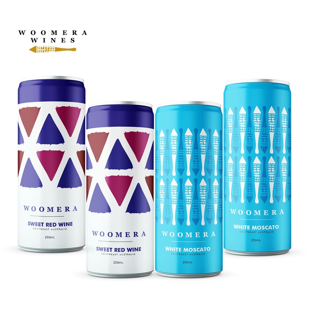 Hot riwv35 Woomera in Can 2x Sweet Red Wine and 2x White Moscato 250ml ...