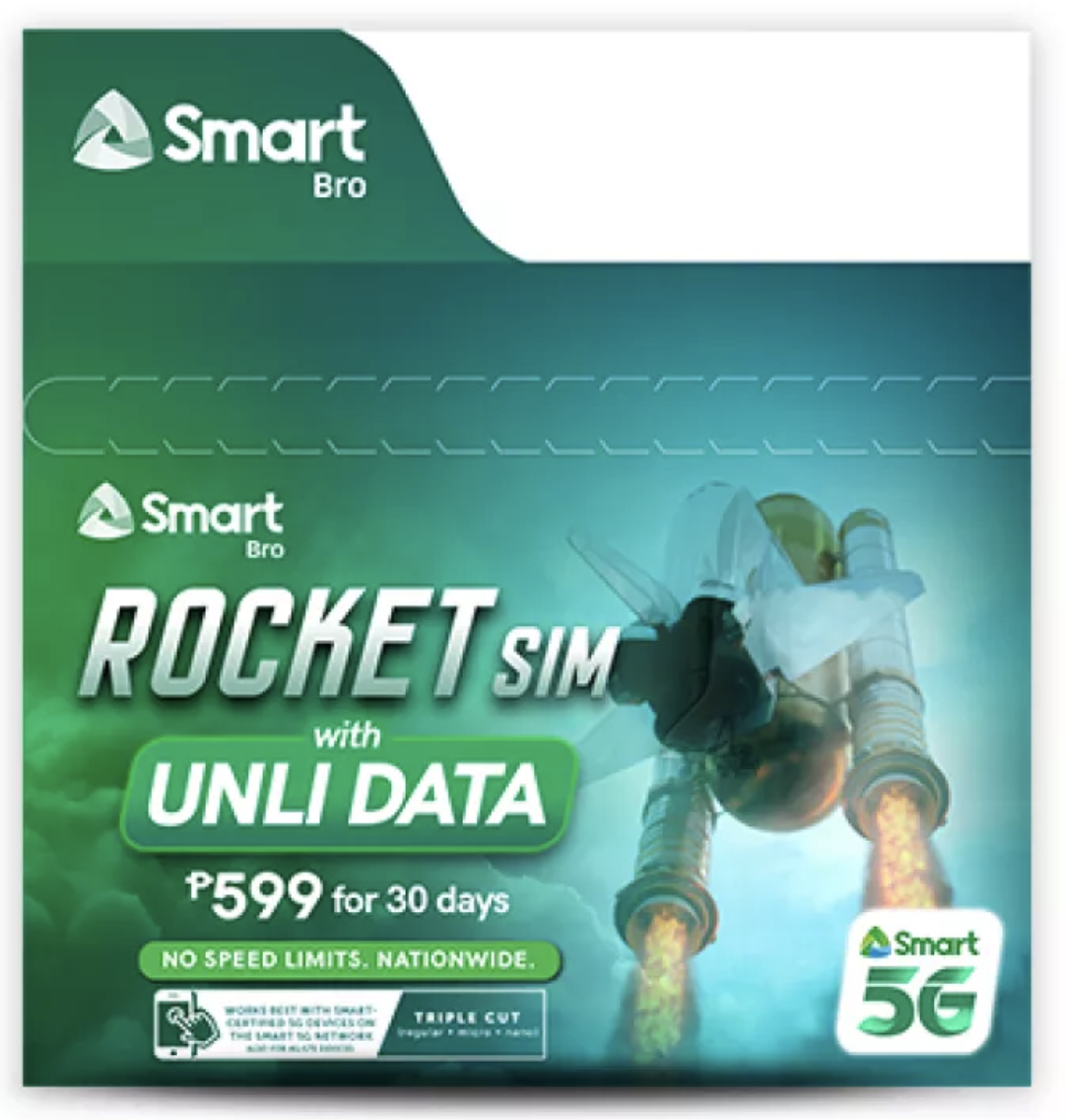 Smart Bro Rocket SIM 599 with 30 Day Unli Data | Lazada PH
