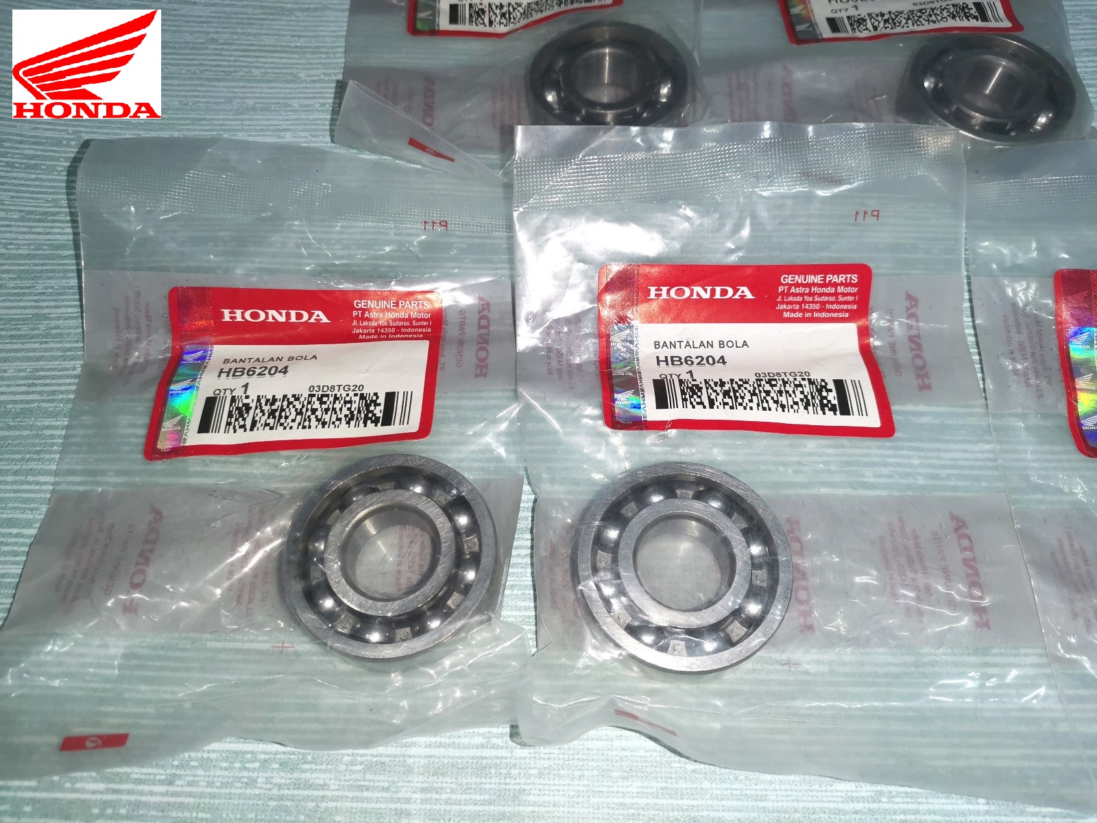 Genuine Honda Radial Ball Bearing 6204 - HB6204 - Click V1 V2 Beat Fi ...