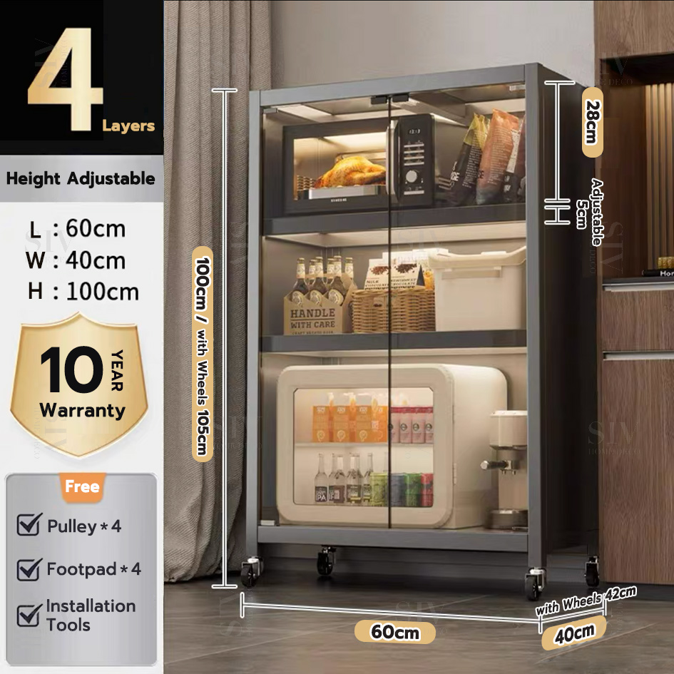 SIV Metal Display Cabinet With Glass Door Steel Cabinet For Kitchen ...