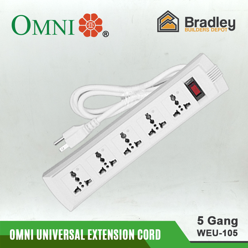 Omni Universal Outlet Extension Cord with Switch(2 socket-10 socket ...