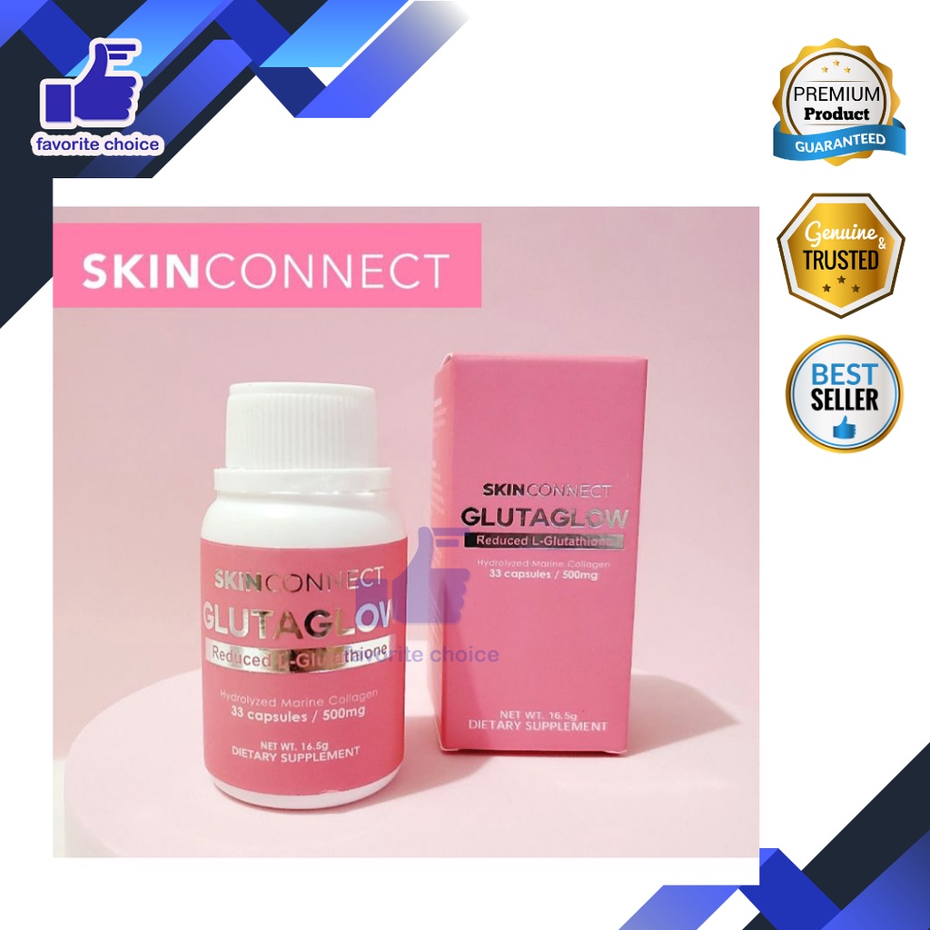 【Local Stock】 Skin Connect Gluta Glow 33 Capsules (Glutathione, Collagen, Vitamin C, Vitamin E ...