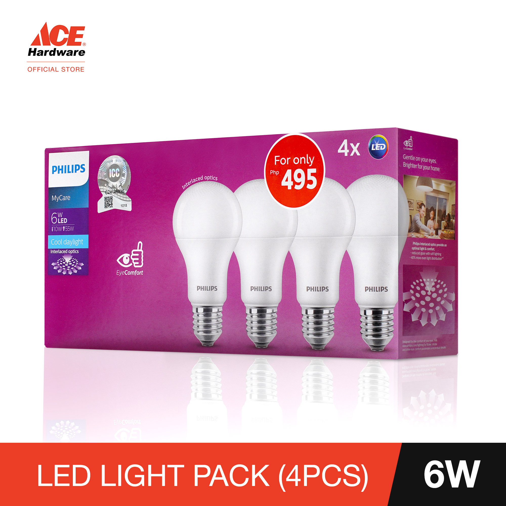PHILIPS LED Bulb 6.5W/6W Daylight 4 Value Pack A60 | Lazada PH