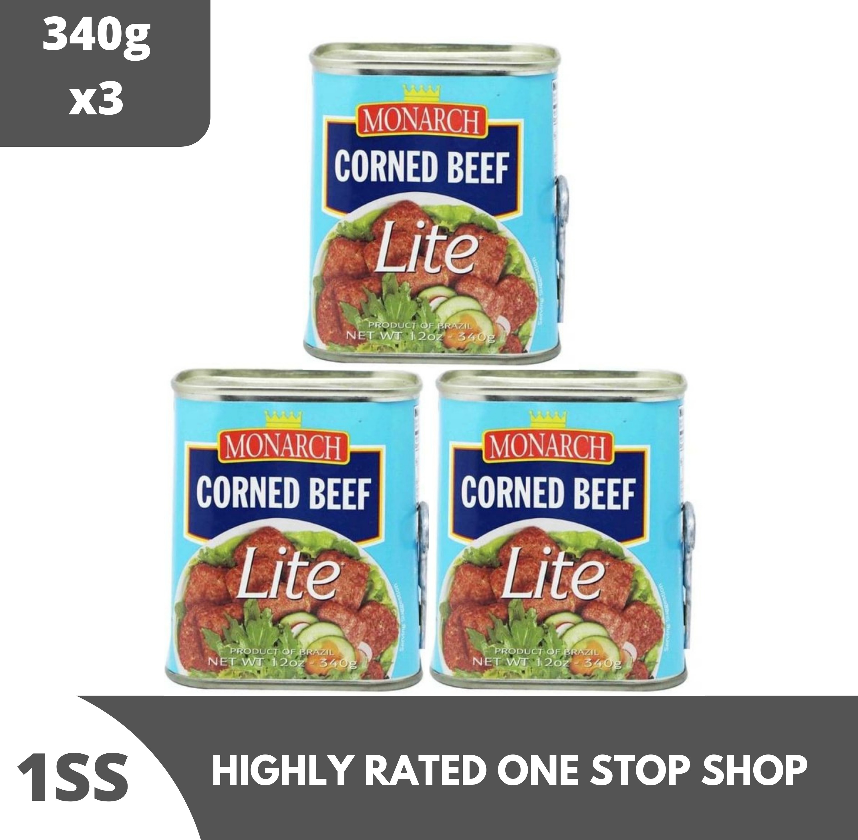 MONARCH Corned Beef Lite 340g, Set of 3 | Lazada PH