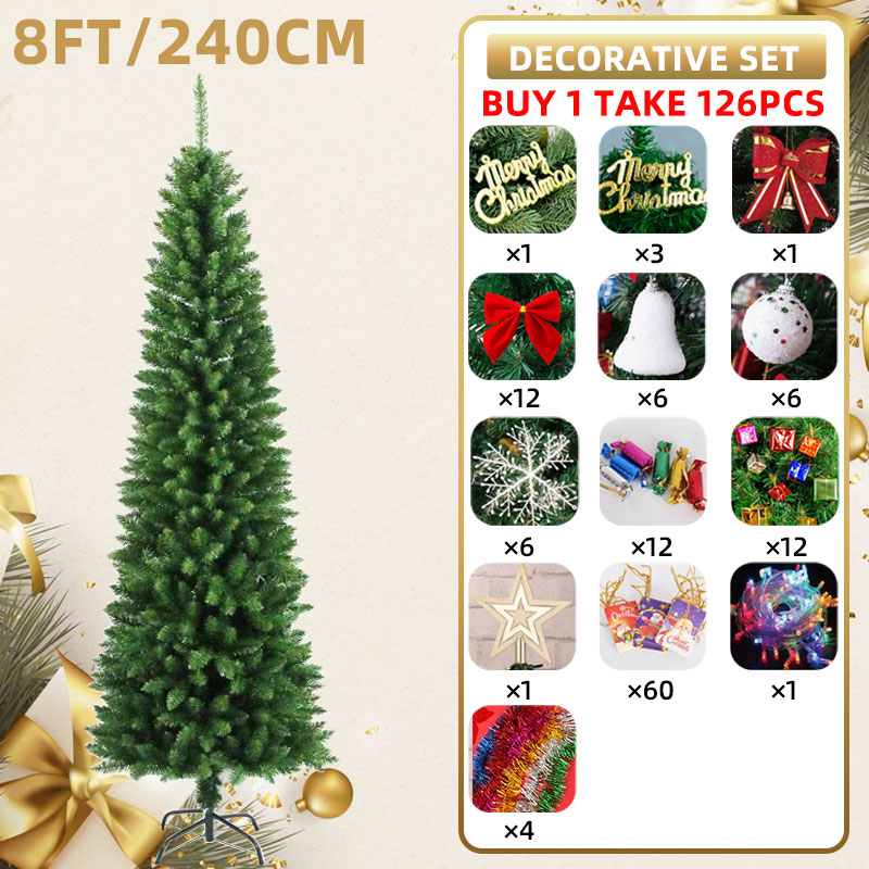 Medusa Slim Christmas Tree 8ft Makapal Set 4/5/6/7/8ft Christmas Tree ...