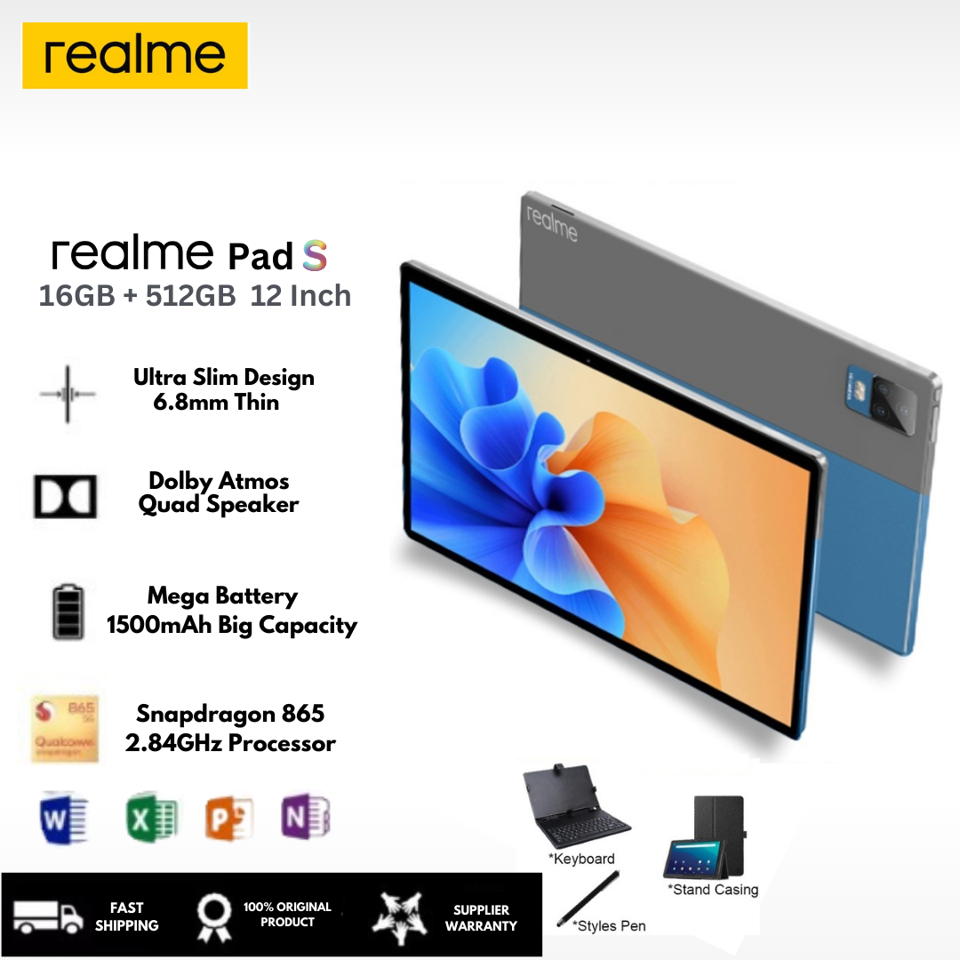 Realme Pad S Tablet 12Inch 2023 Android 12.0 [16GB RAM + 512GB ROM ...