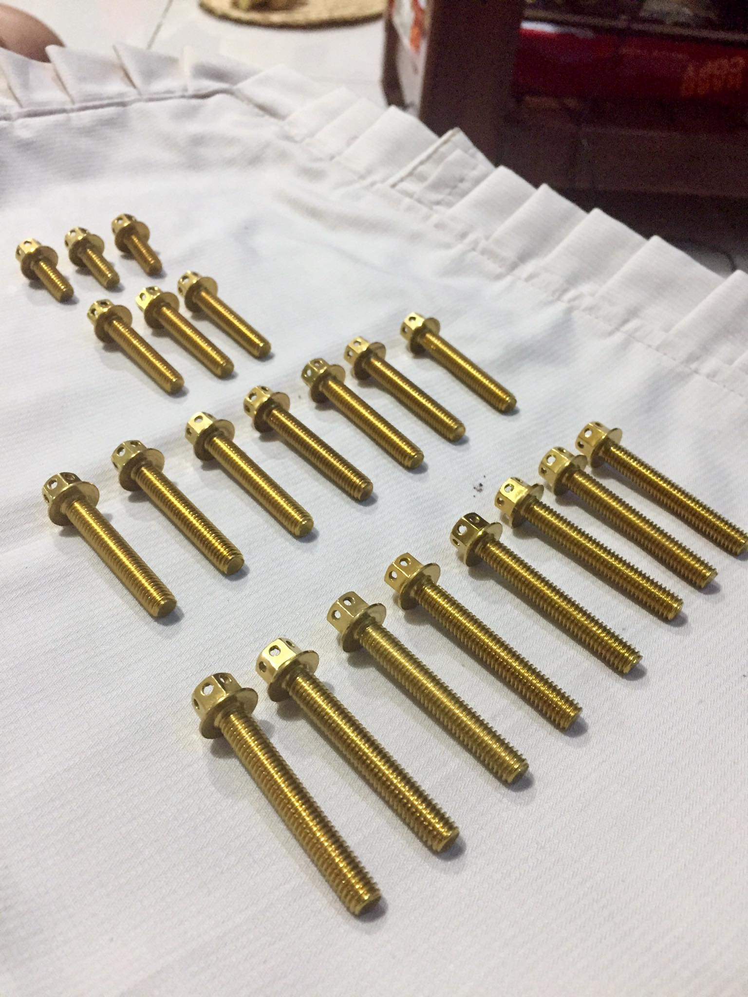 1 Set of Crankcase Gold Bolts for Honda Wave 125 and Honda XRM 125 ...