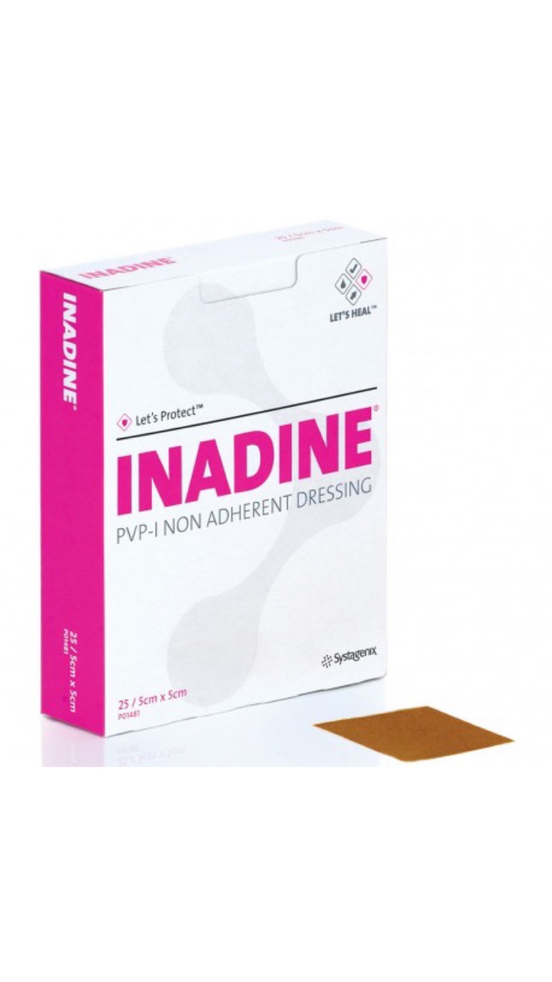 INADINE 5x5cm Povidone-Iodine Impregnated Compress- NON ADHERENT ...