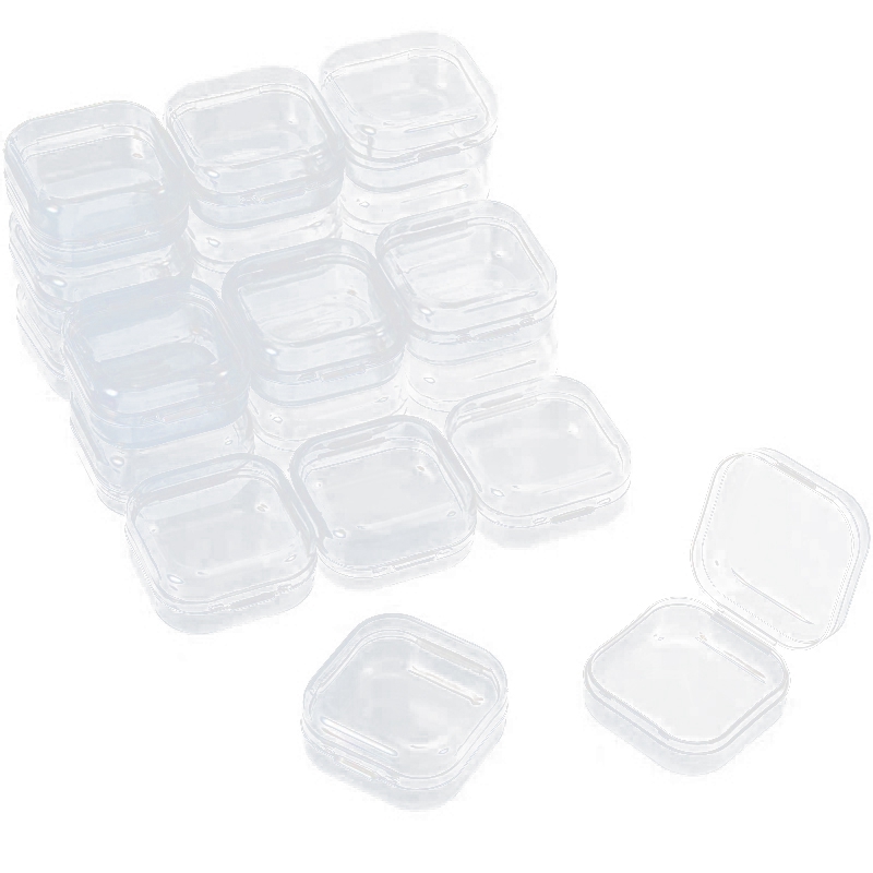 36 Pieces Rectangle Clear Plastic Containers Transparent Beads Storage ...