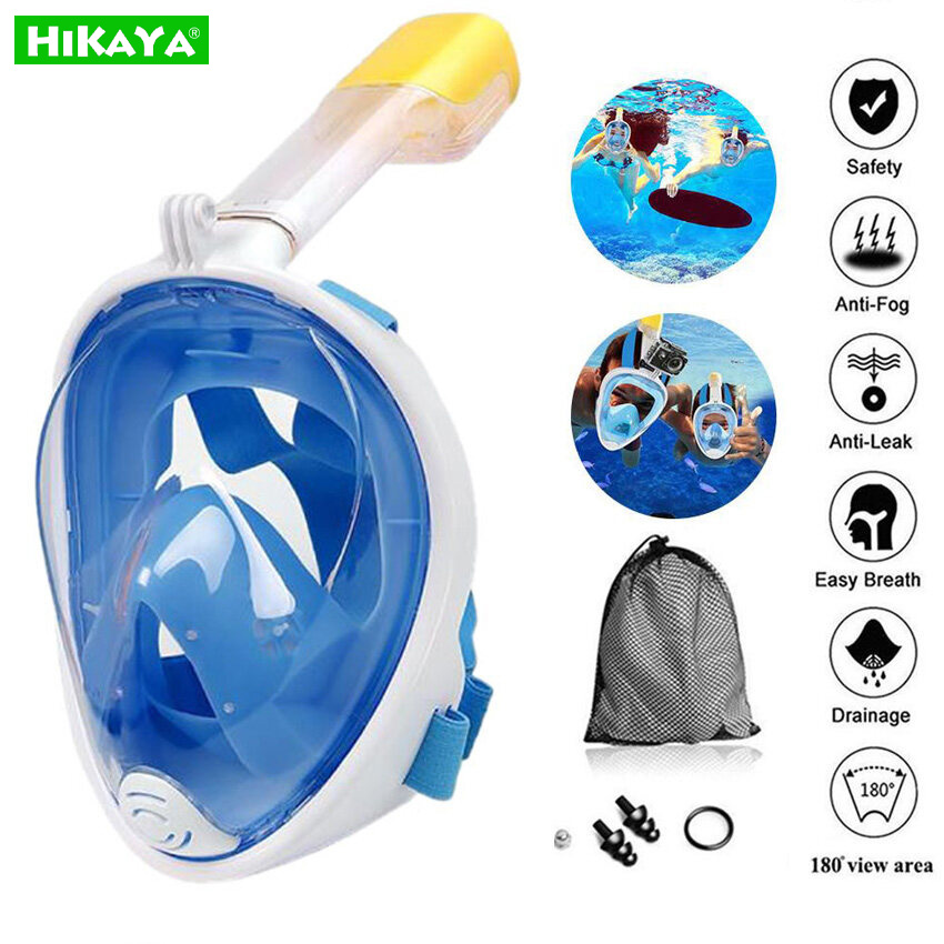 HIKAYA Full Face Scuba Diving Mask Anti Fog Goggles with Camera Mount ...