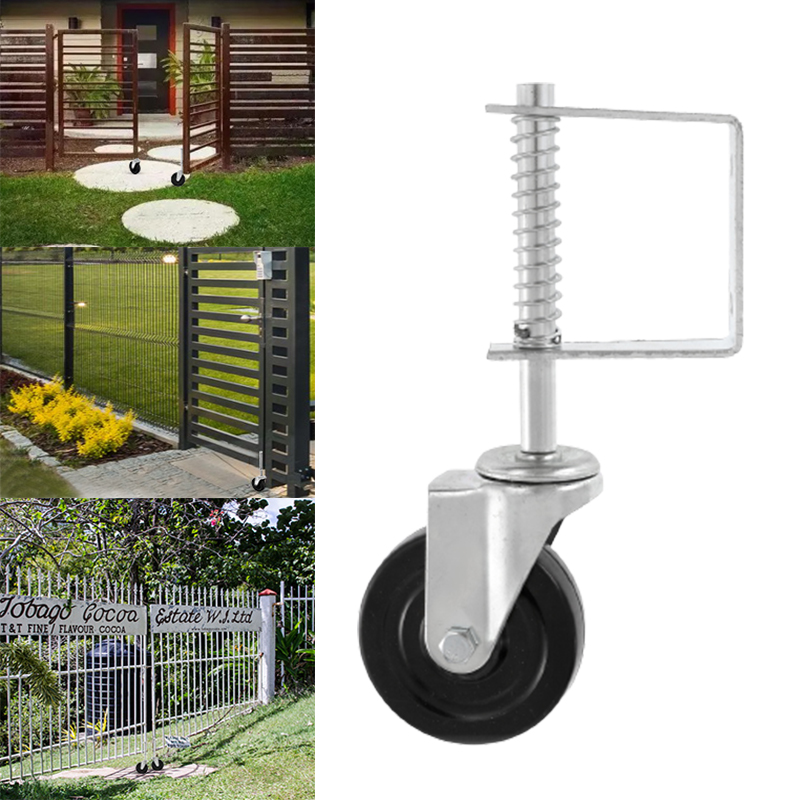 Spring Loaded Gate Caster 4”, Heavy Duty Gate Caster Wheel with Spring ...