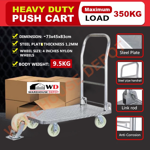 Heavy duty Push cart trolley Hand truck trolley cargo 250kg 300kg 400kg ...