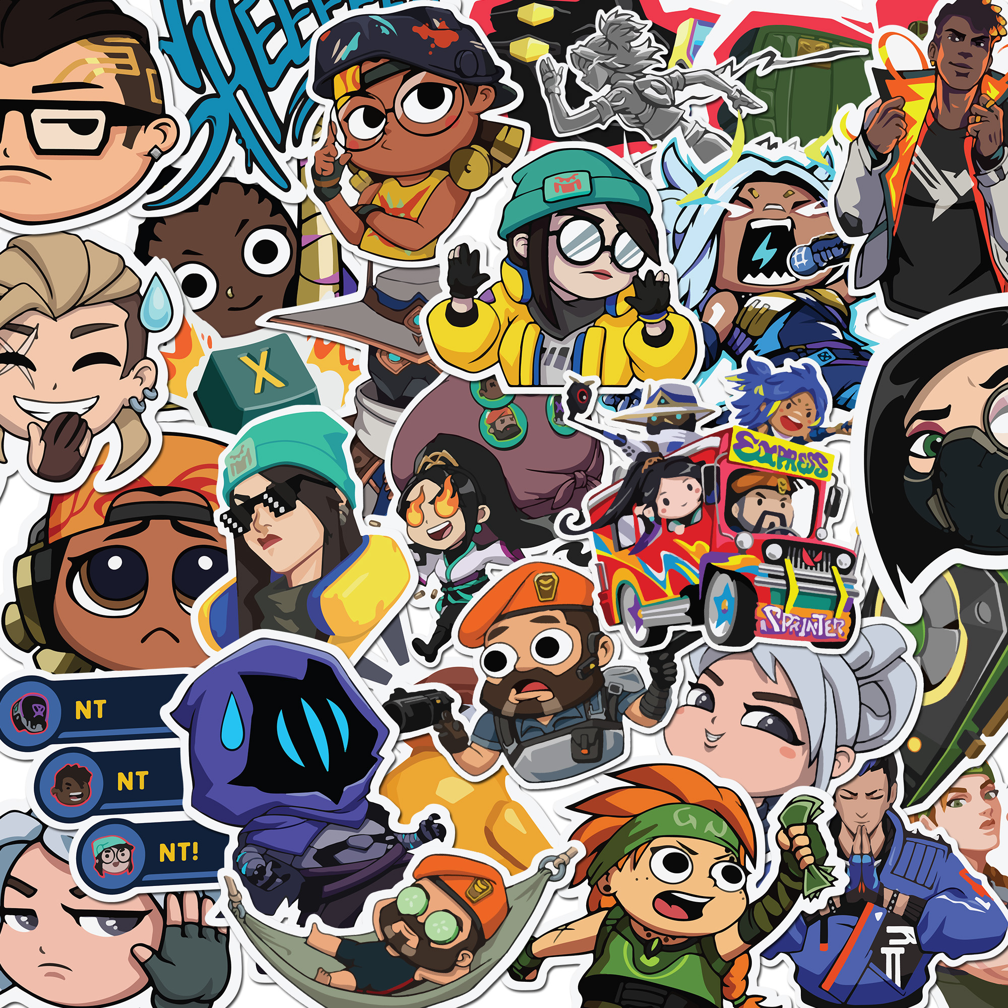 Valorant Stickers SET OF 10 - Spray Designs Jett Neon Reyna Brimstone ...