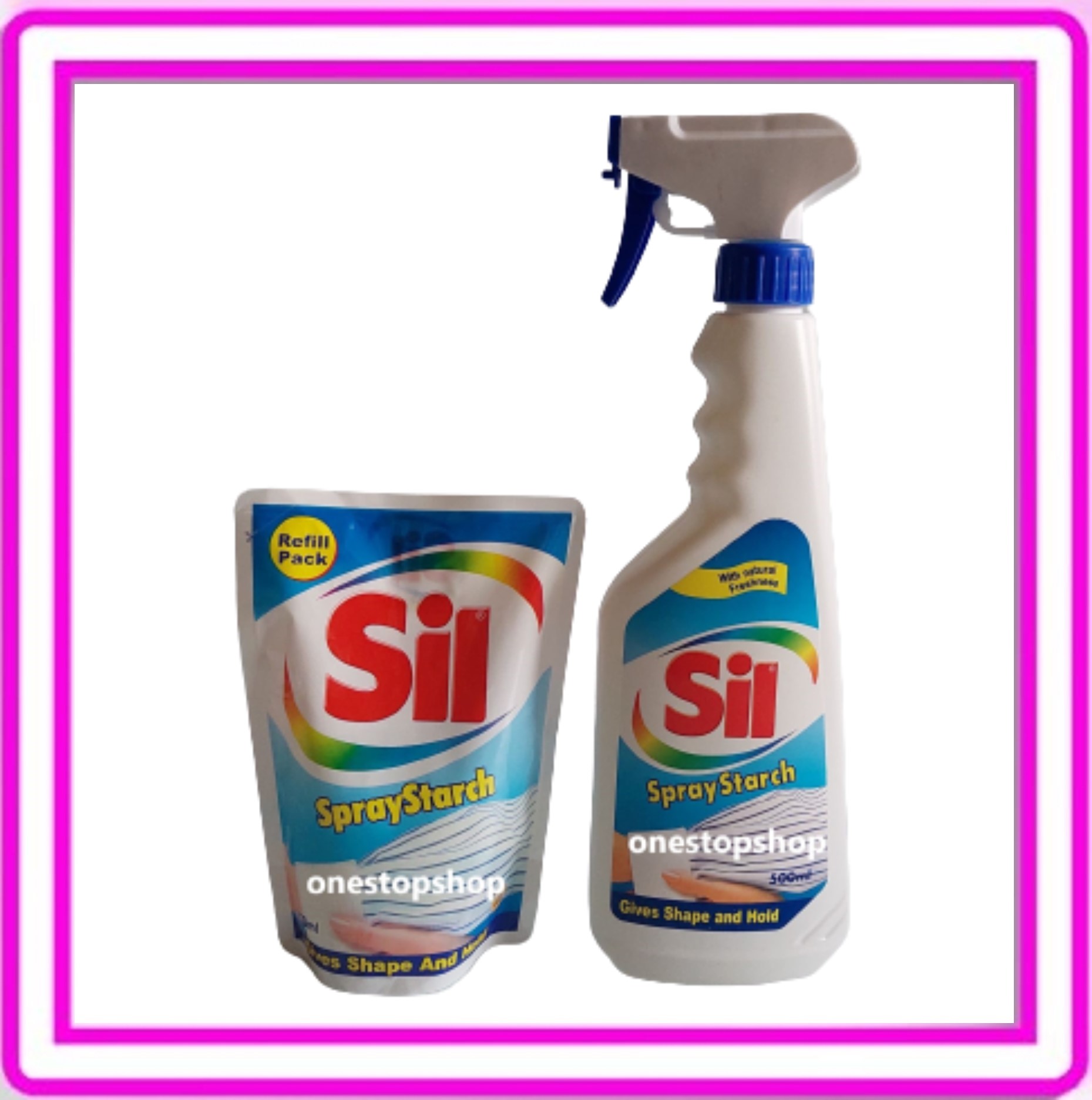 Sil Ironing Aid Spray Starch with Sprayer 500mL and 250mL Refill ...